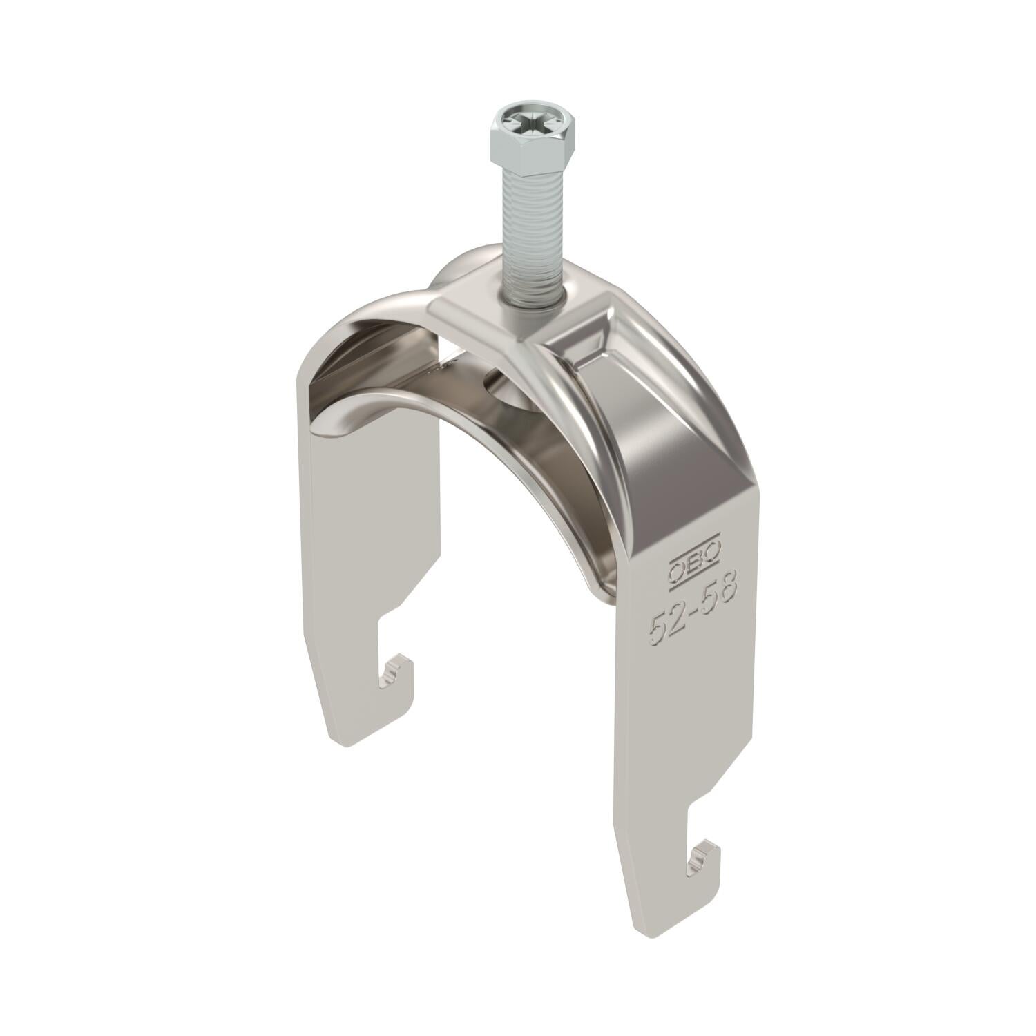 Clamp clip 2056, U-foot, single, metal pressure trough, A2 | OBO